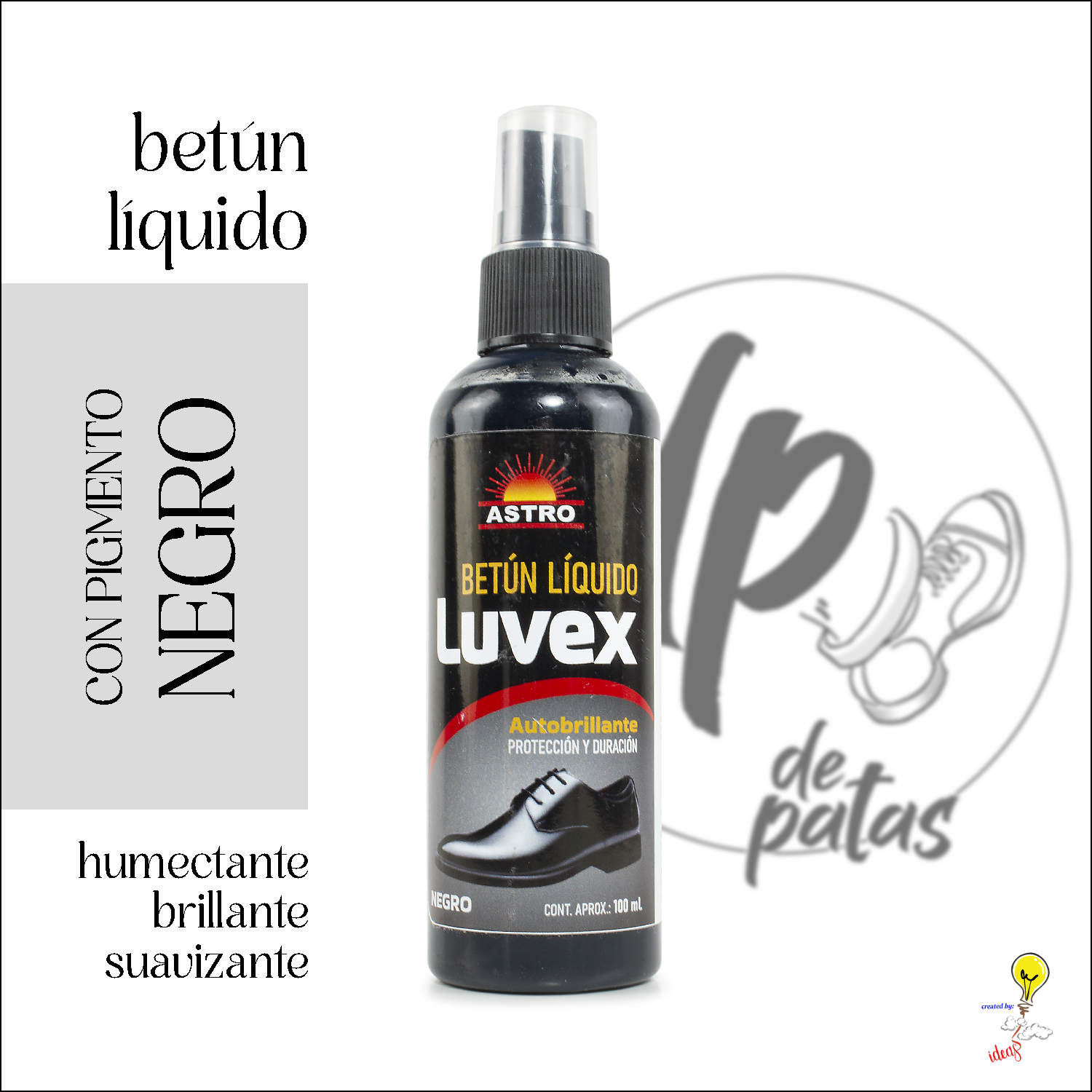 Betún líquido autobrillante (LUVEX-NEGRO) – depatascalzadomasculino